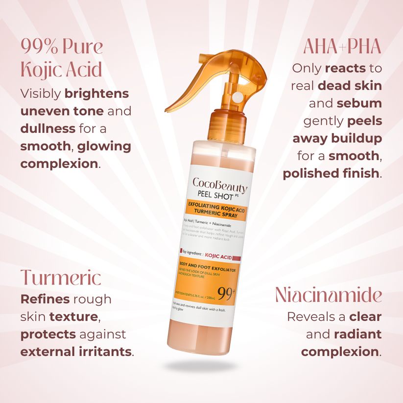 Body Peel Spray - Kojic + Turmeric – CocoBeauty